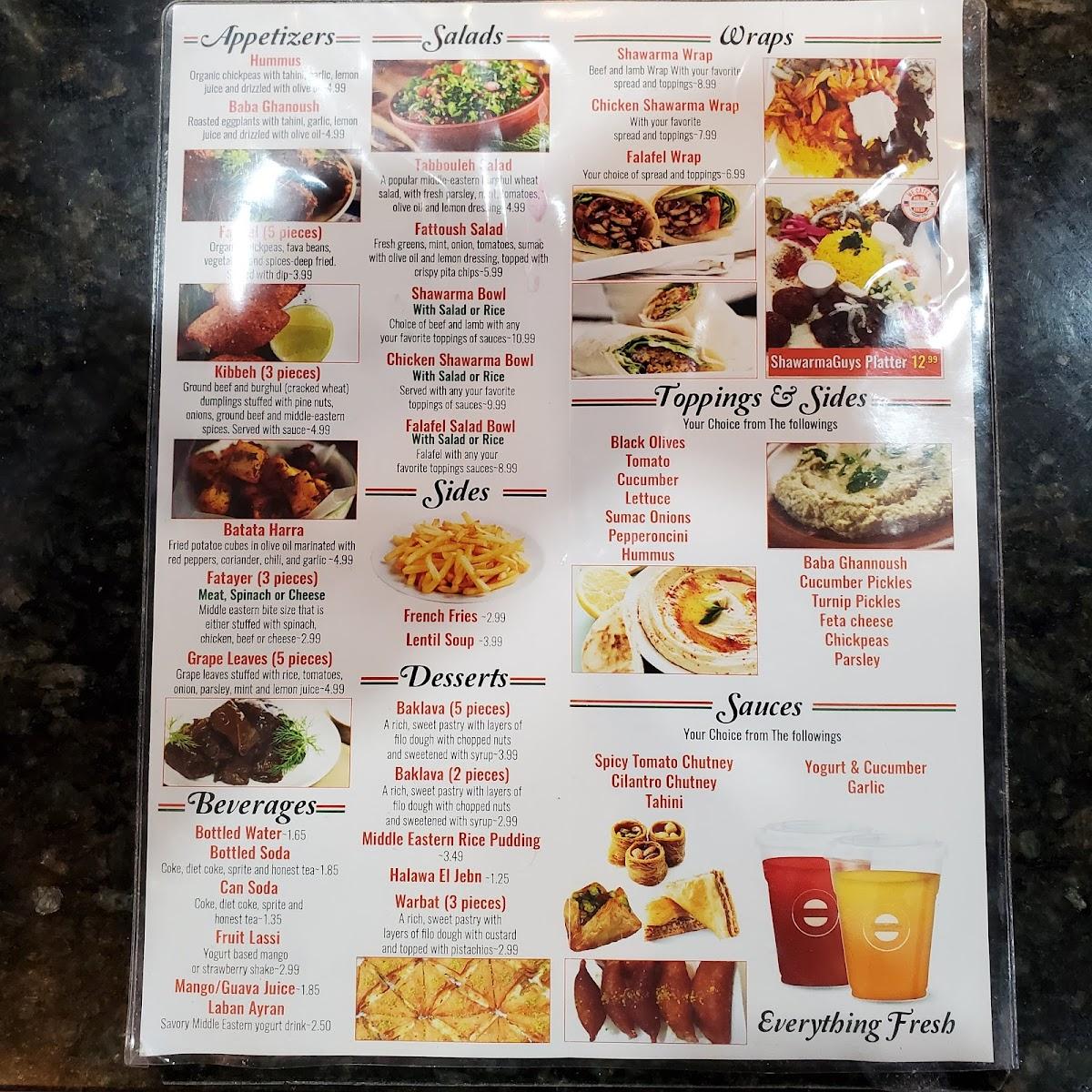 Menu at Shawarma Guys desserts, Alexandria, Manchester Blvd C