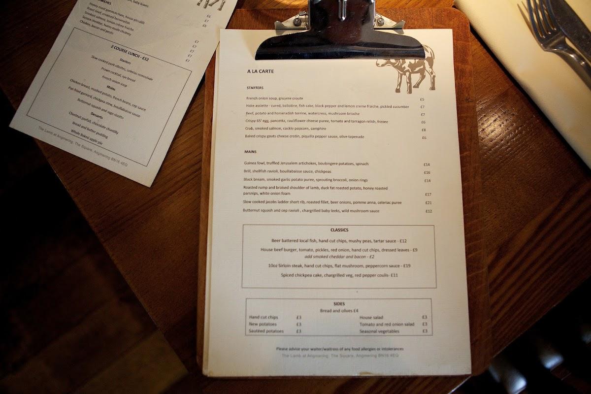 Menu at The Lamb At Angmering pub & bar, Angmering