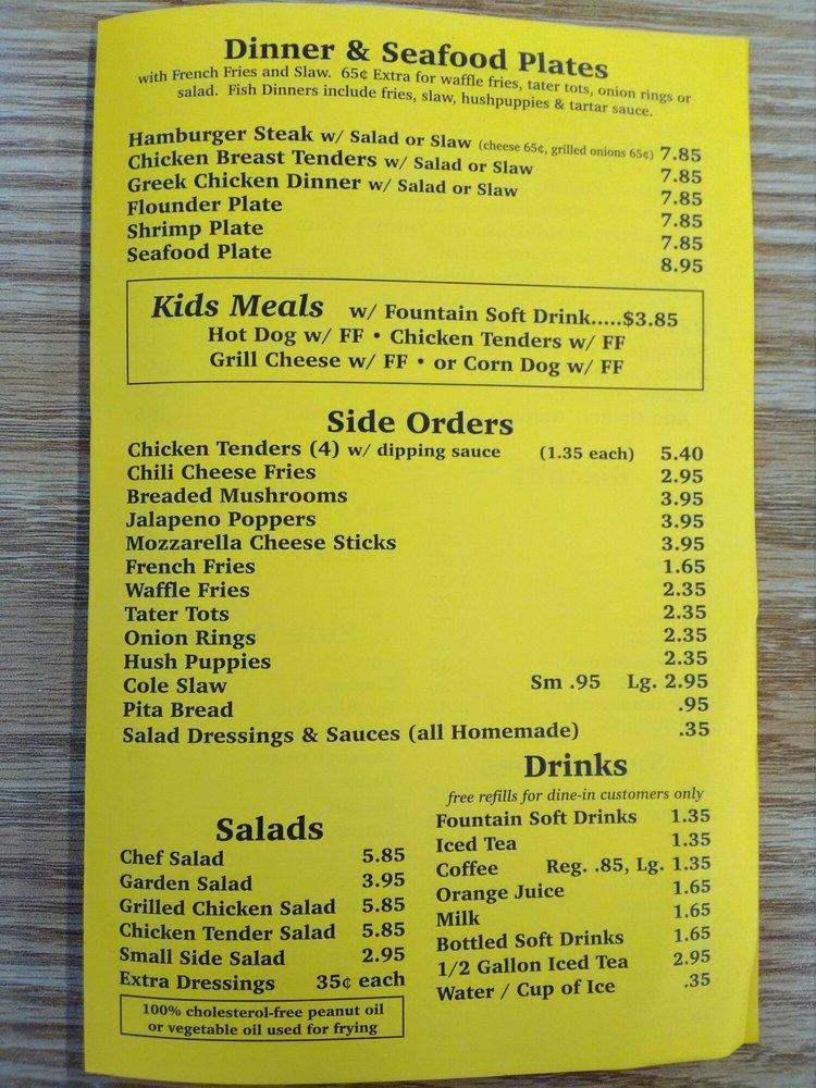 Menu at Bantam Chef restaurant, Marion, Rutherford Rd