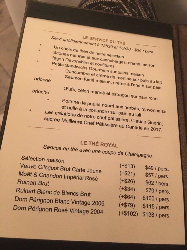 Menu au The Palm Court | La Cour des Palmiers restaurant, Montréal, rue ...