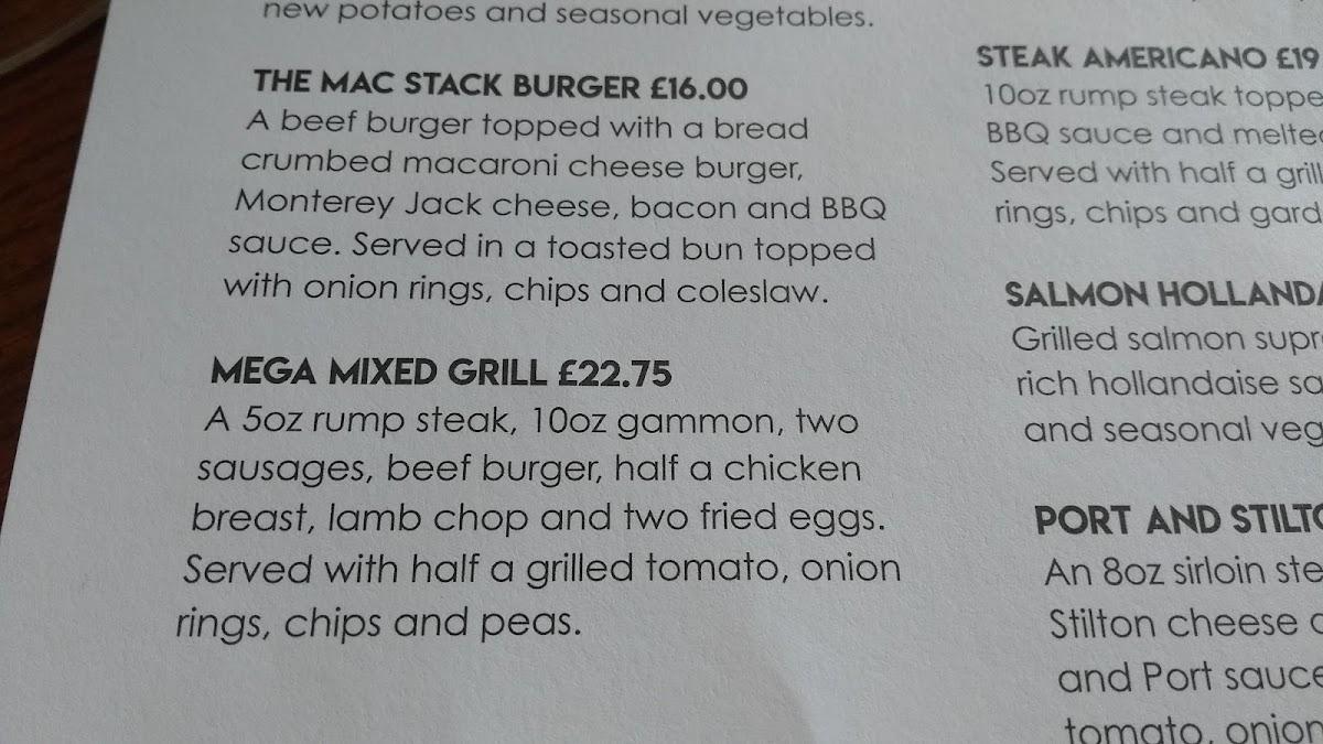 Menu at Farmer John's pub & bar, Sutton Coldfield