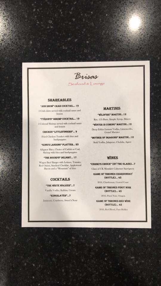 Menu at Las Brisas Casual Bistro restaurant, Lubbock