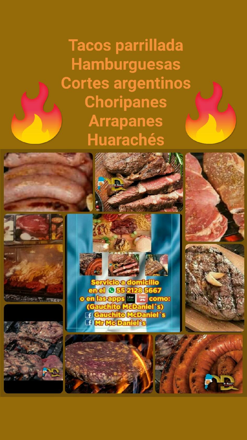 Menu at Tacos Parrillada, Mexico City
