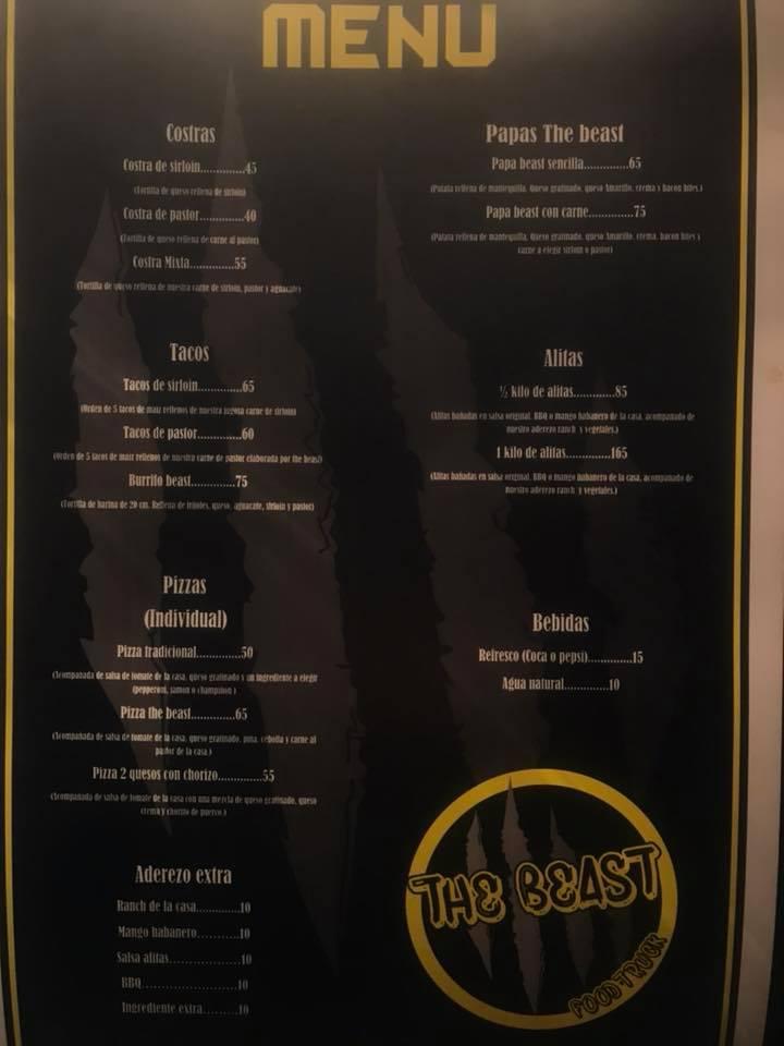 Carta del restaurante The Beast, San Nicolás del los Garza
