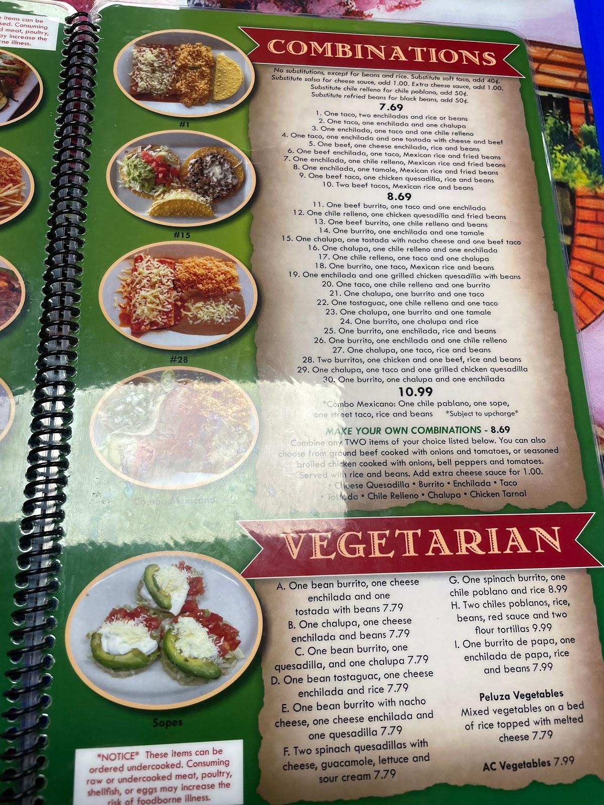 Carta del restaurante Monte De Rey, Kernersville