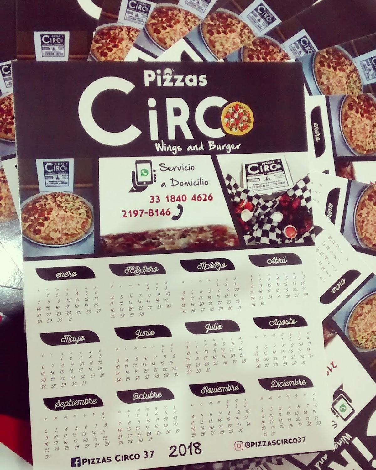 Menu at Pizzas Circo restaurant, Guadalajara