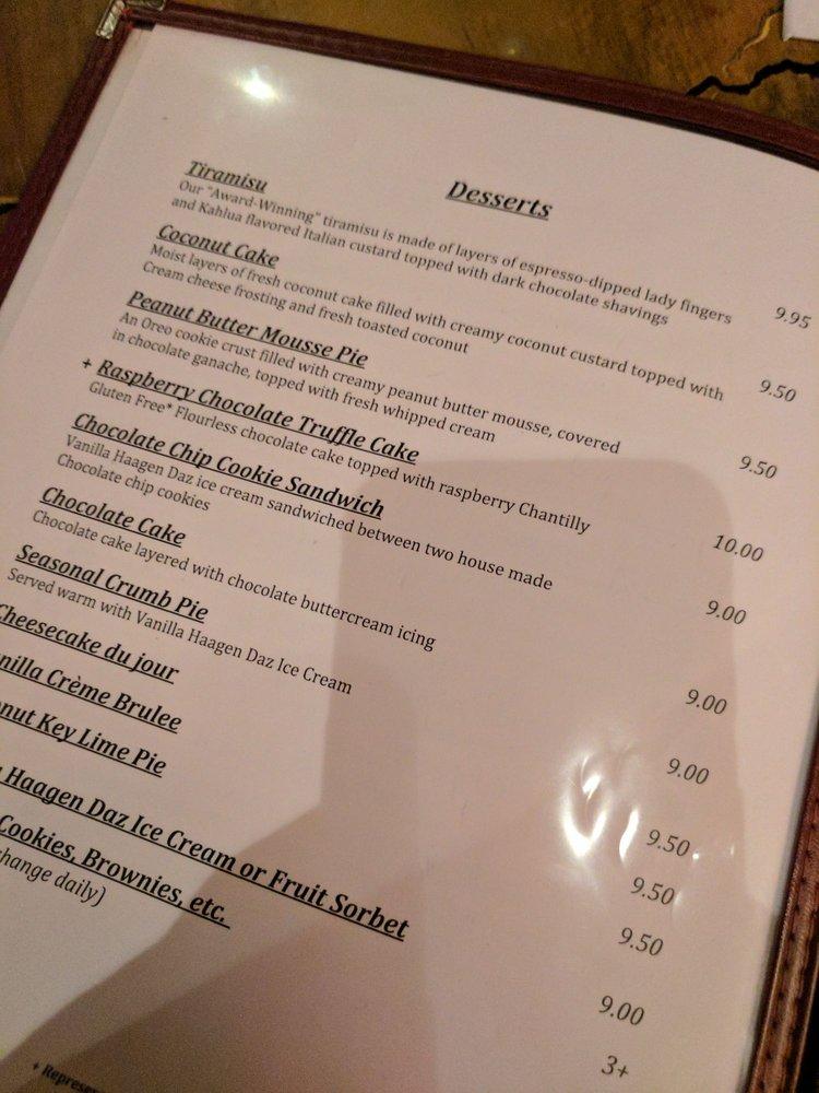 Menu at Collectors Cafe & Gallery, Myrtle Beach
