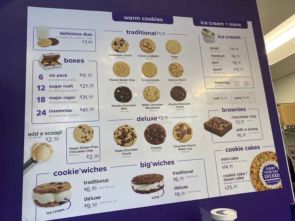 Menu at Insomnia Cookies desserts, San Francisco, 362 Kearny St