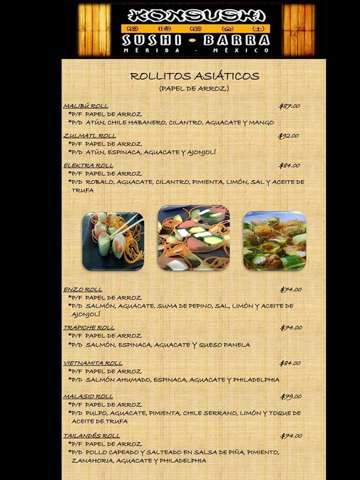 Carta del restaurante KONSUSHI, Merida, C. 45 338