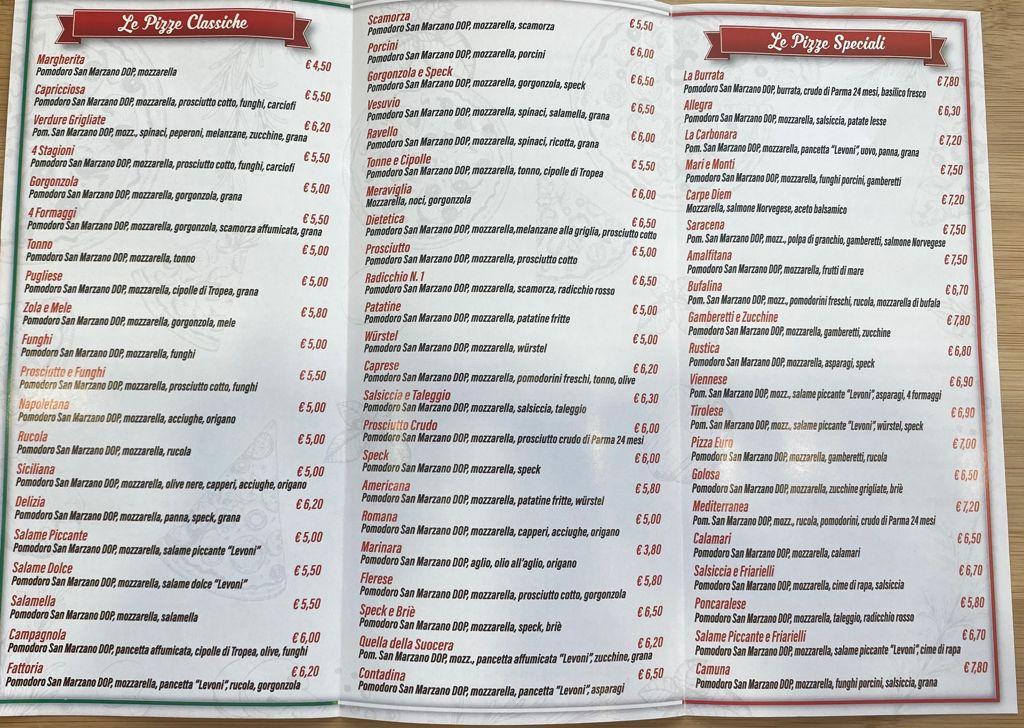 Menu da Pizza House Trenzano pizzeria, Trenzano