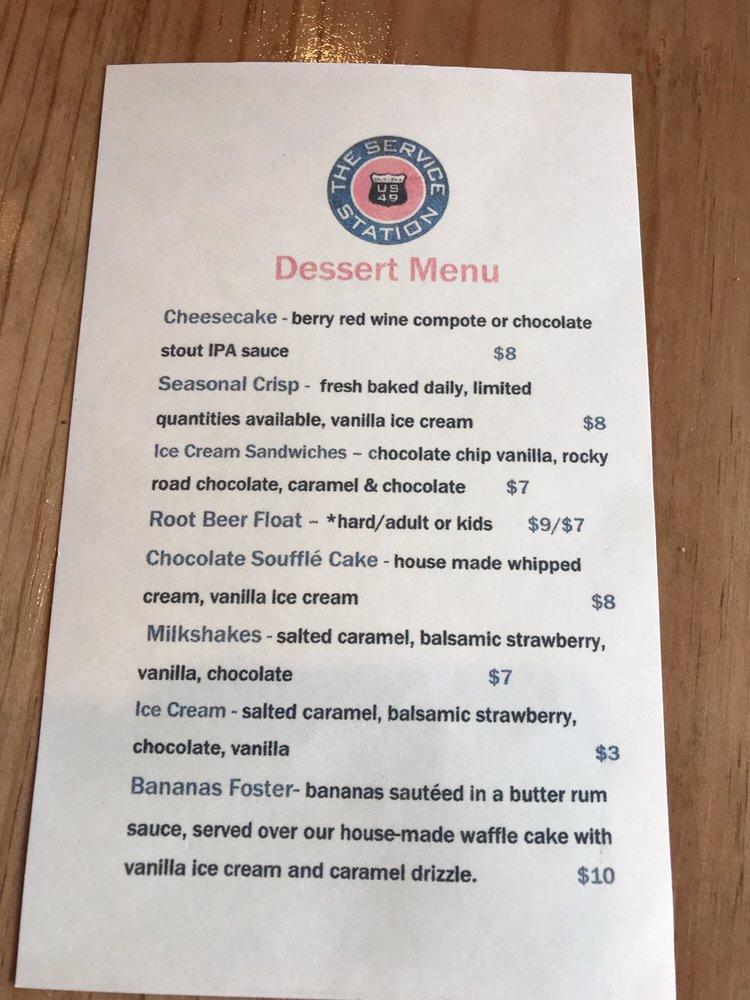 Menu at The Service Station pub & bar, Jamestown