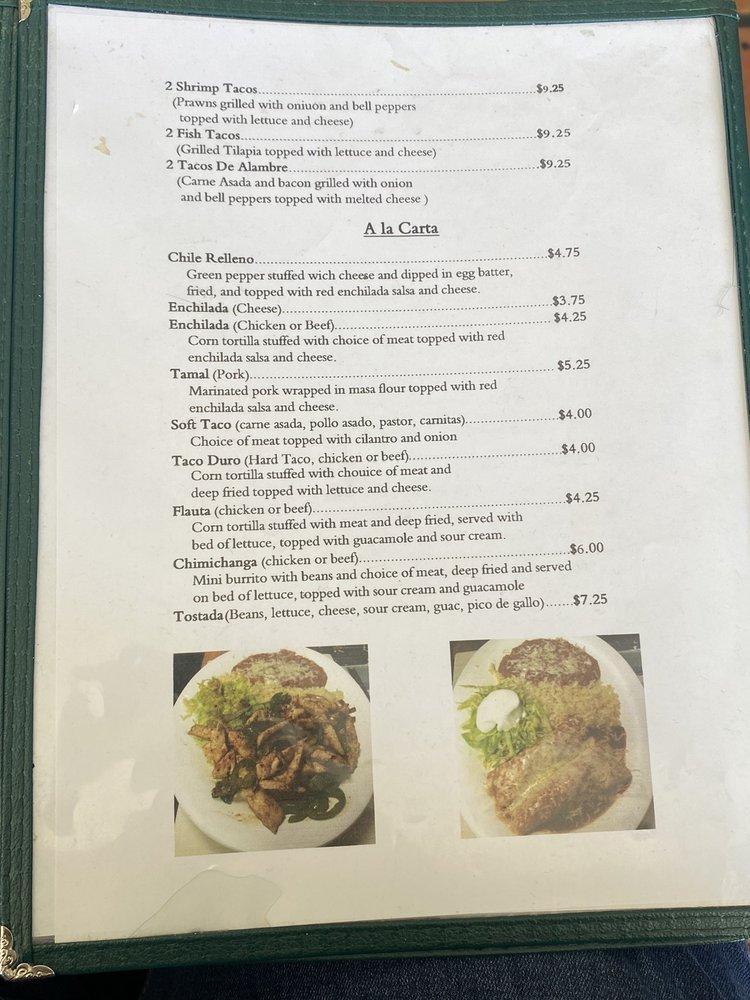 Menu at Burrito Palace fast food, Vacaville