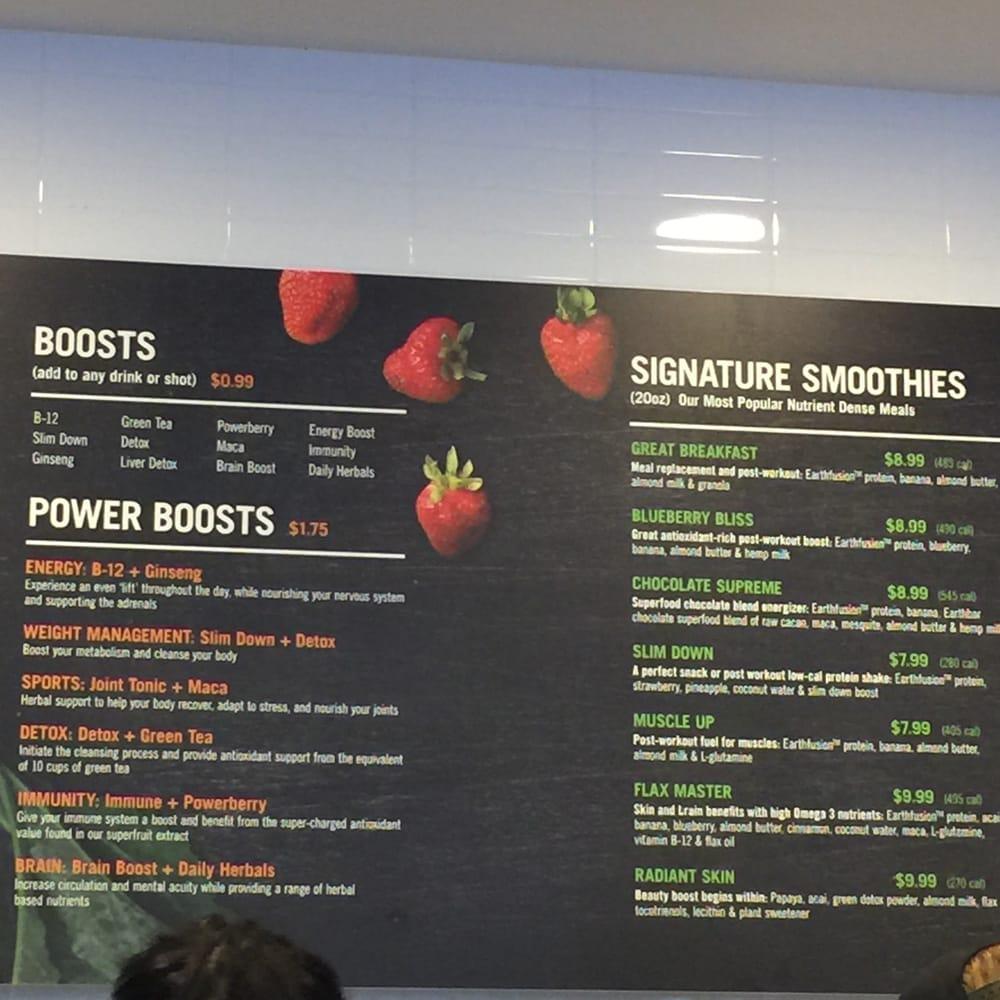 Menu at Earthbar, San Francisco, -A Union St