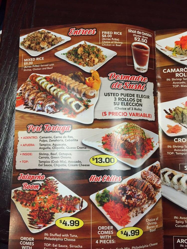 Menu at El Peri Sushi restaurant, Paramount