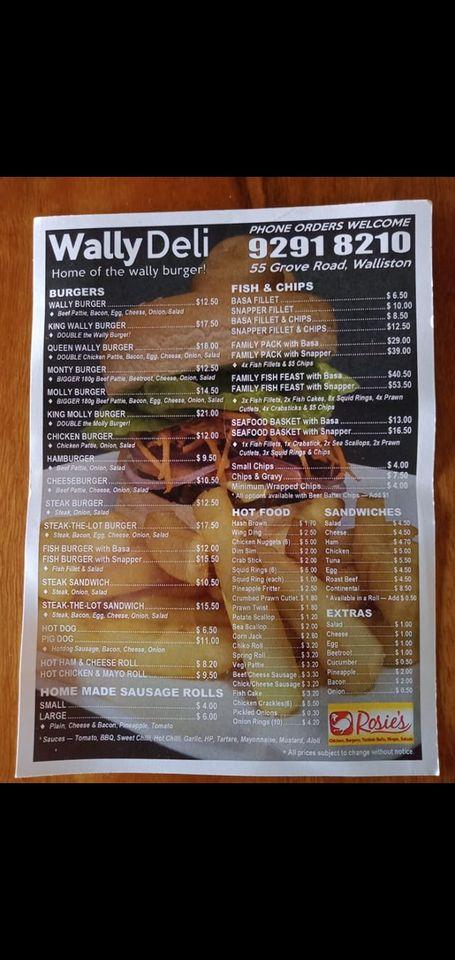 Menu at Walliston Deli fast food, Walliston