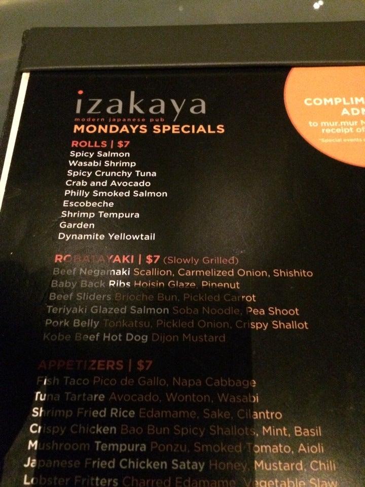 Menu at Borgata restaurant, Atlantic City