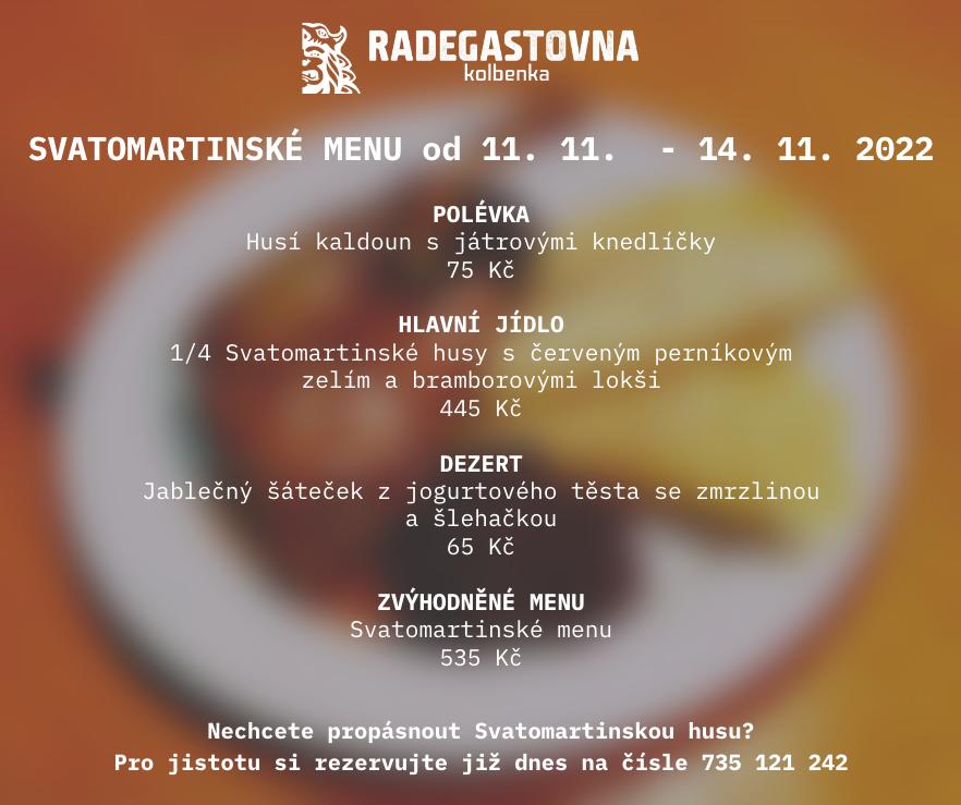 Menu at Radegastovna Kolbenka restaurant, Prague