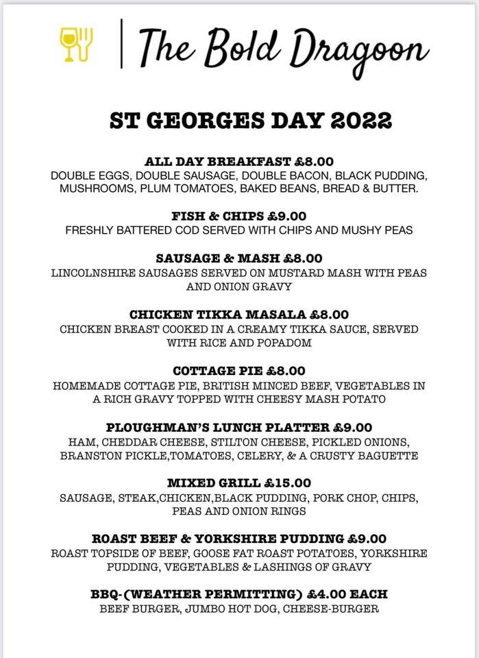 Menu at The Bold Dragoon and Restaurant 48, Northampton