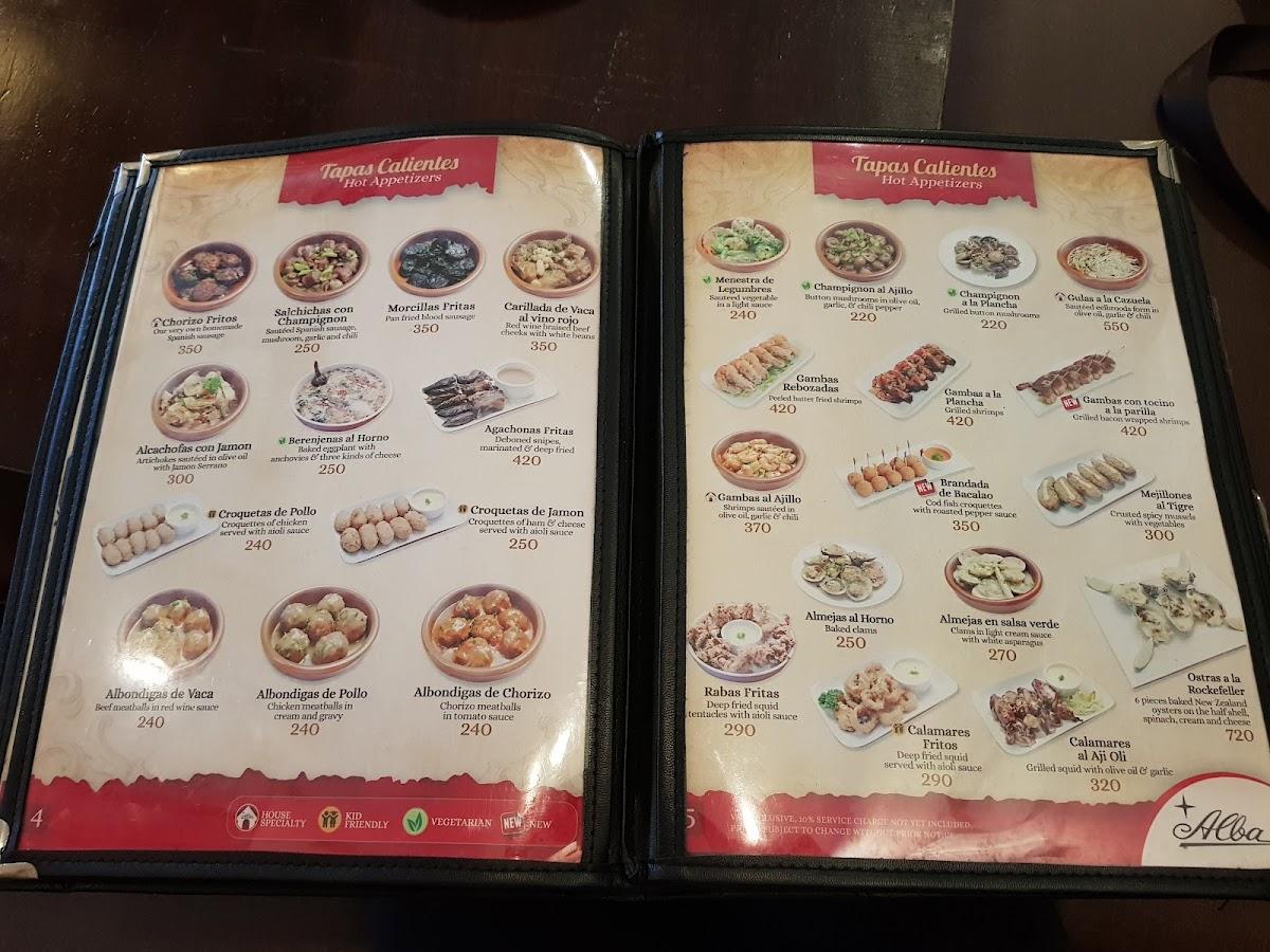 Menu at Alba Restaurante Español, Pasay, Harbor Drive