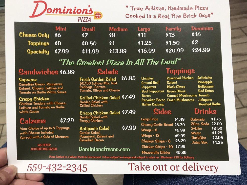Menu at OLD Dominion's Pizza pizzeria, Fresno, N Sommerville Dr #111