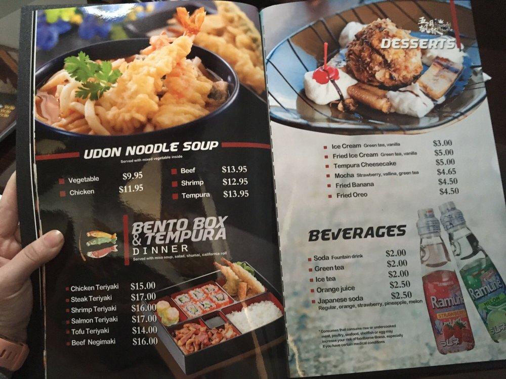 Menu at Hayashi Maple restaurant, Chardon