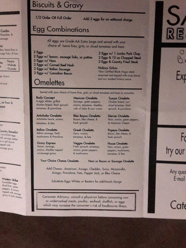 Menu at Savory Restaurant, Largo