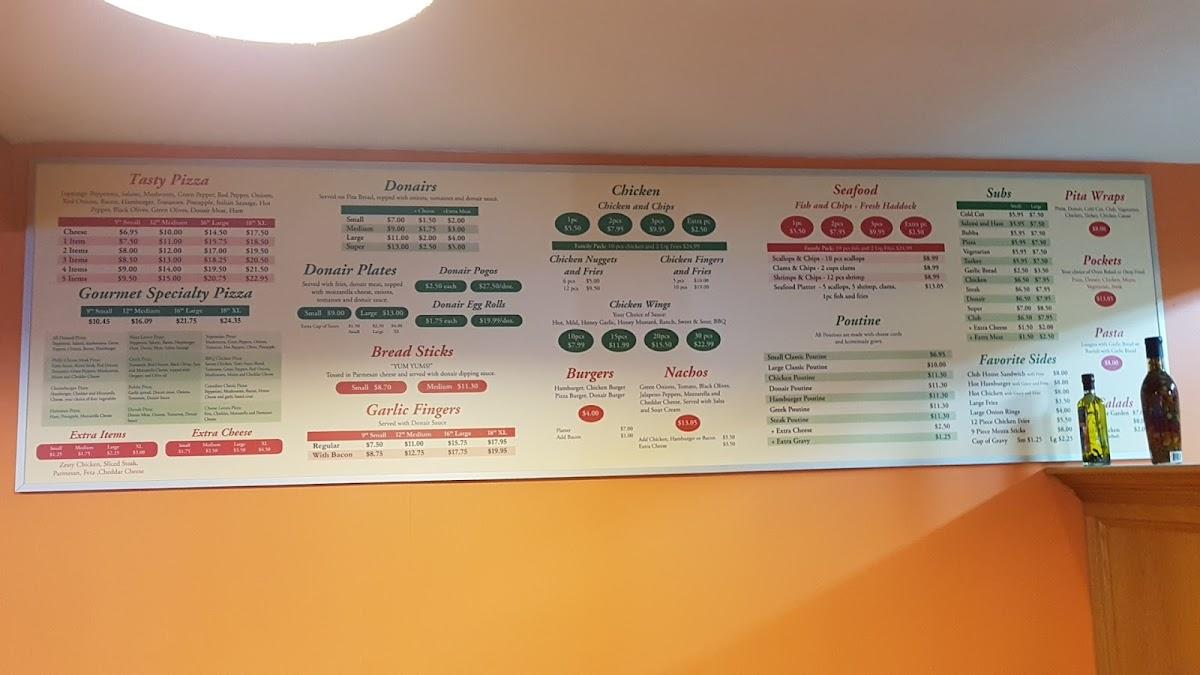 Menu at Tasty Pizza pizzeria, Dartmouth