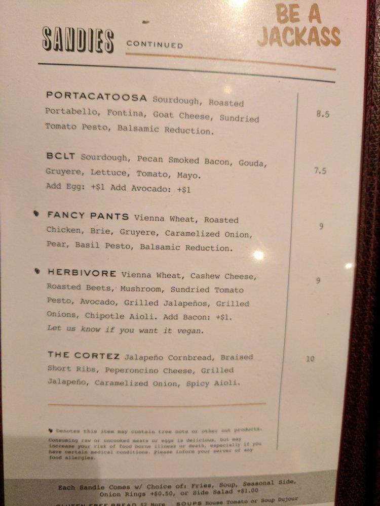 Menu at The Mule pub & bar, Oklahoma City, NW 16th St