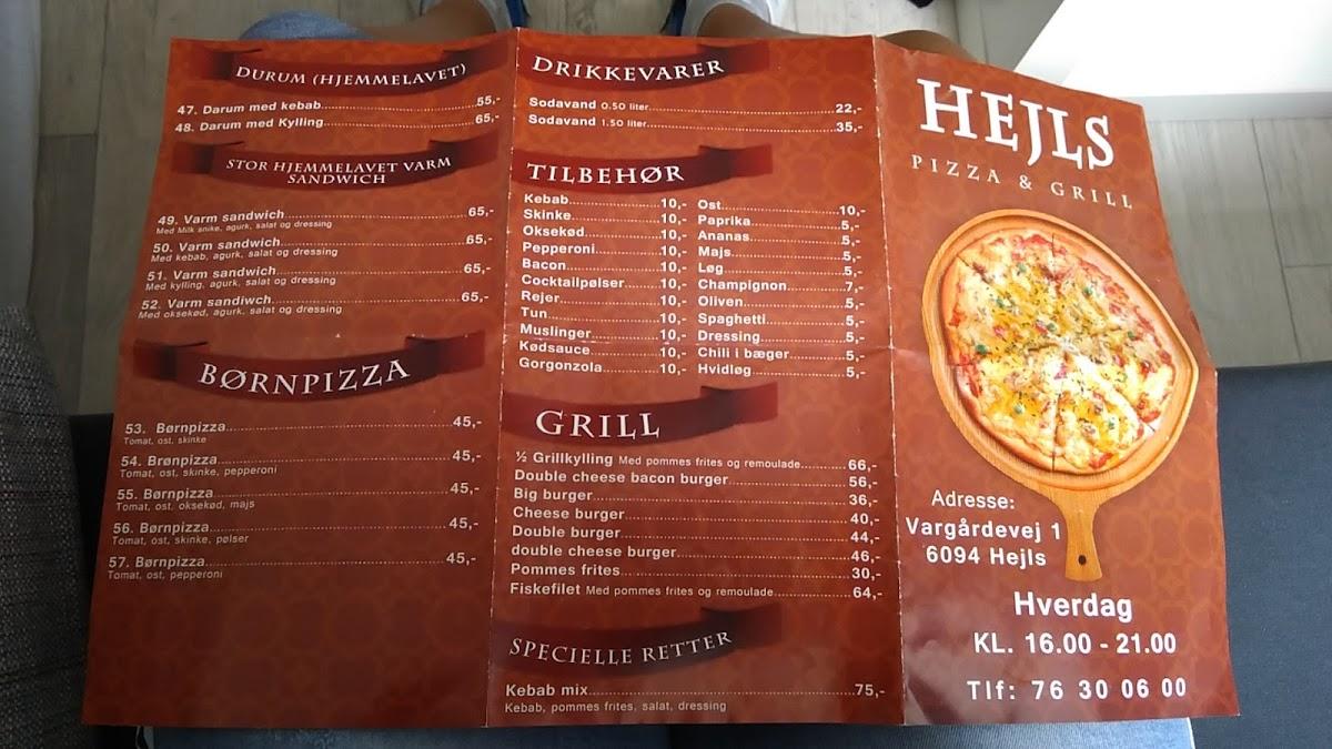 Menu at Hejls Pizza pizzeria, Hejls