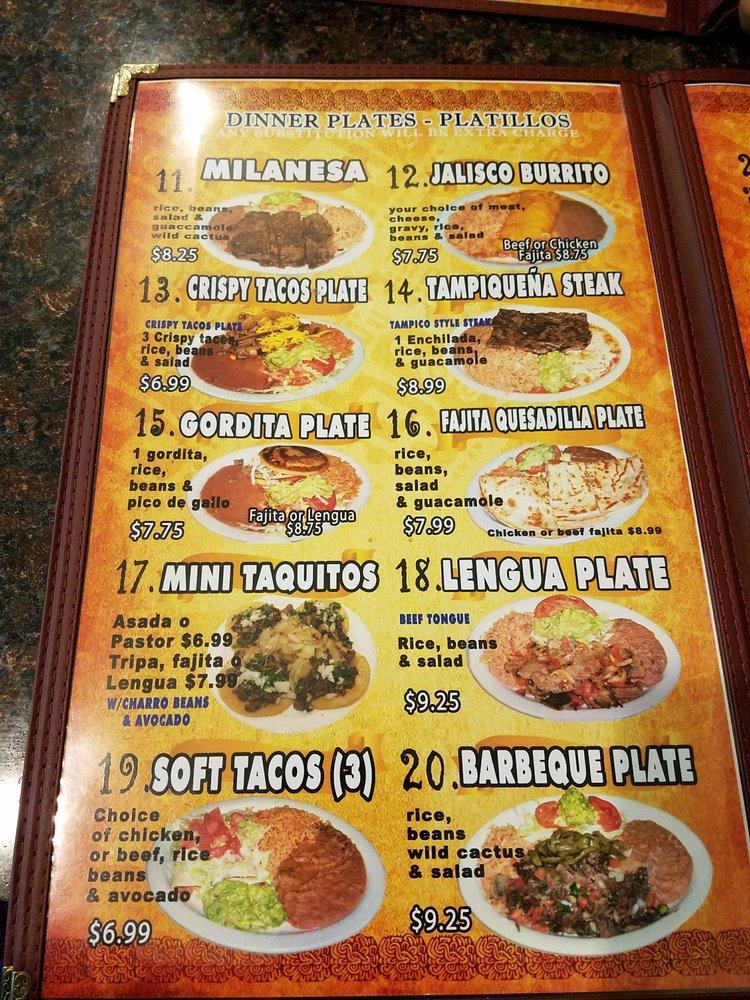 Carta del restaurante Bandera Jalisco, San Antonio, Bandera Rd