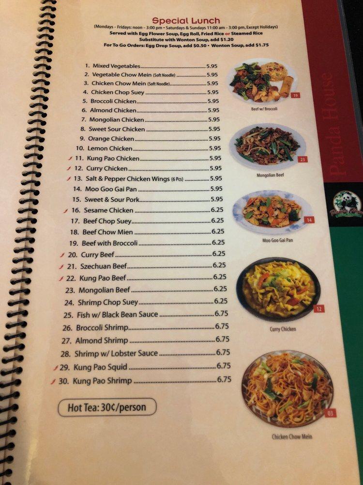 Menu at Panda House restaurant, Spring Valley, Jamacha Blvd