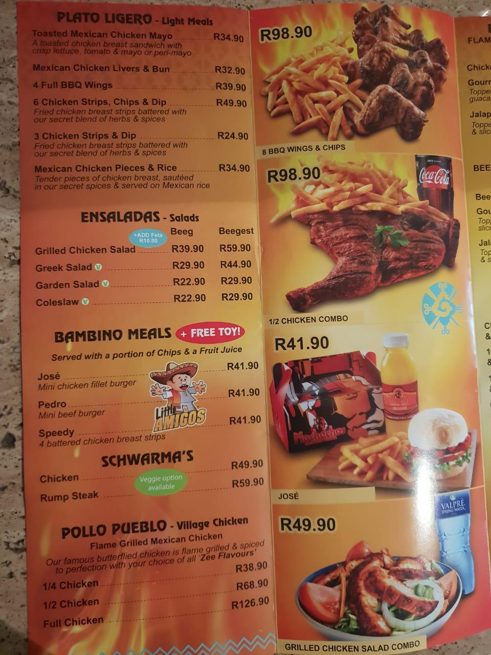 Menu at Mochachos Pineslopes restaurant, Sandton, Shop 12