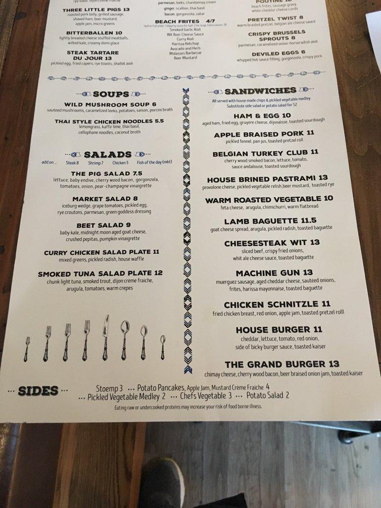 Menu at Pig & Publican, Lewes