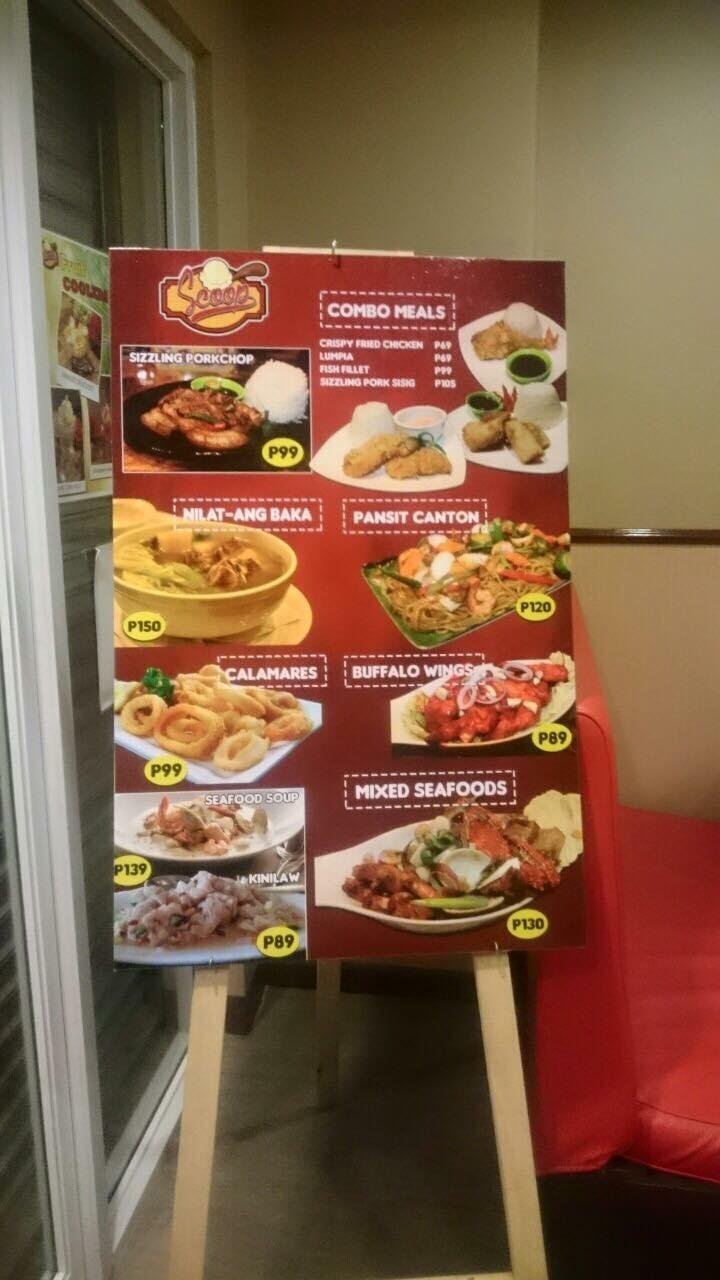 Menu at Scoop restaurant, Dipolog City