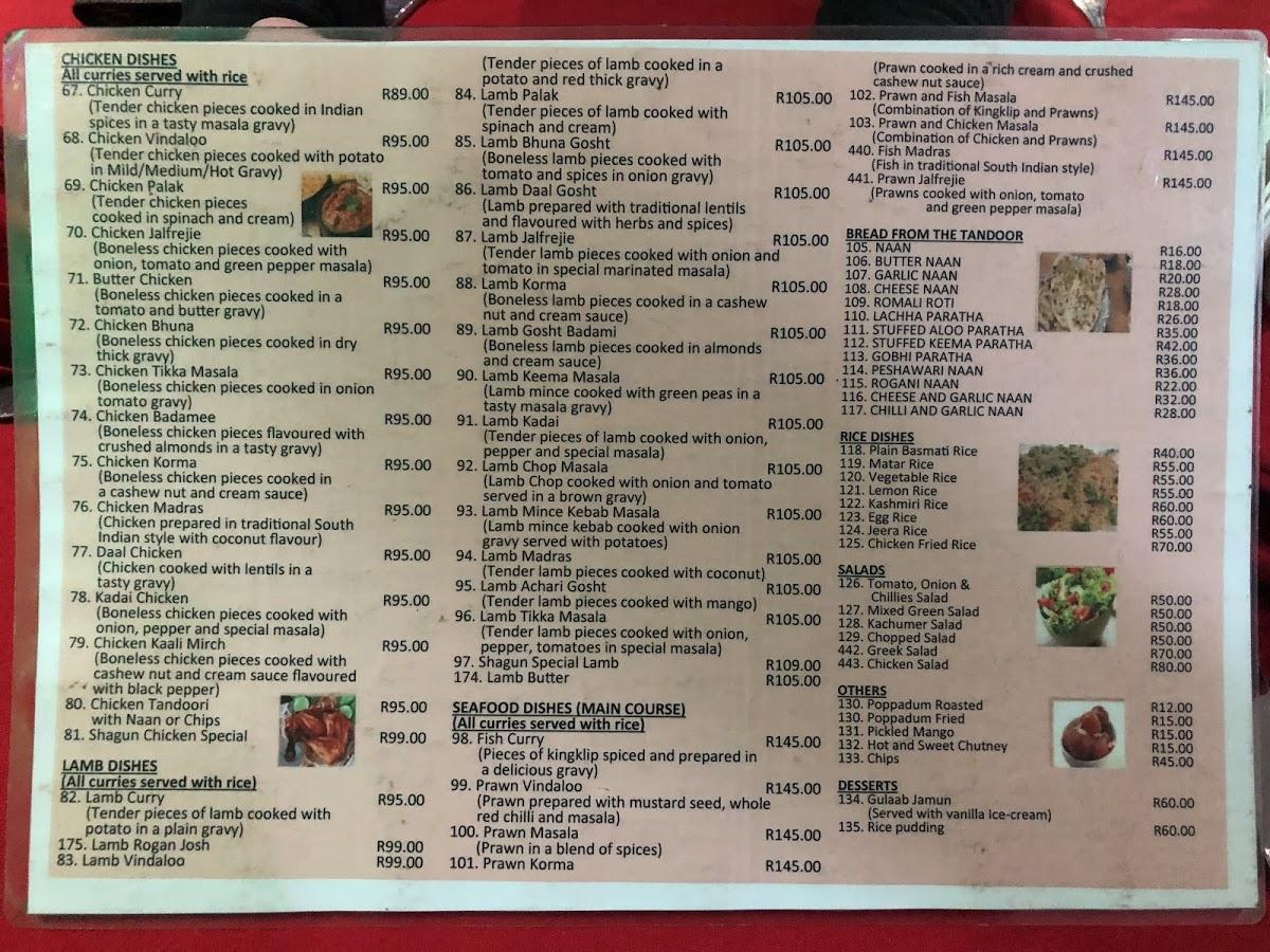 Menu at Mother India Restaurant & Takeaway - Midstream Ridge ...