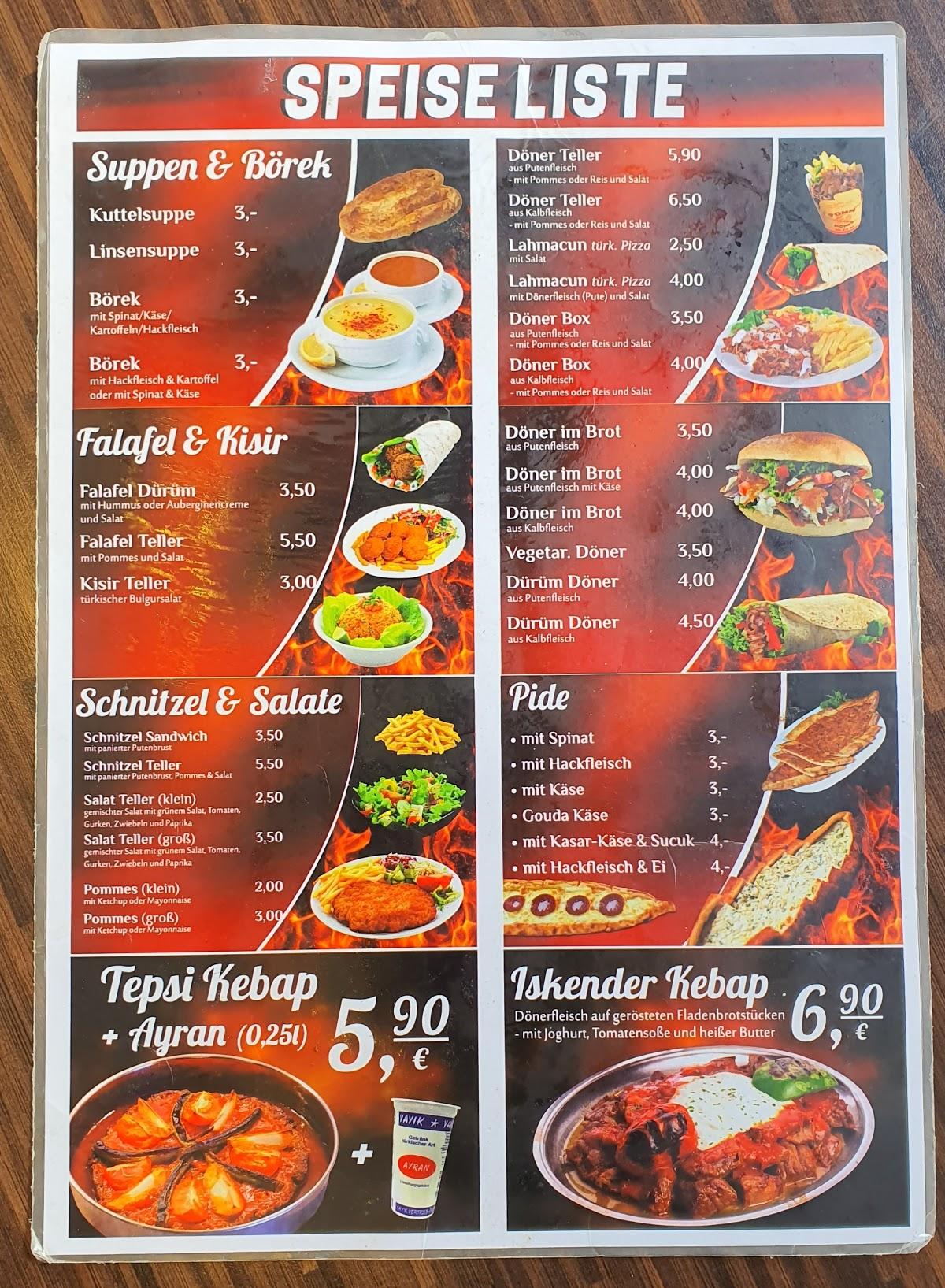 Speisekarte von Ege Imbiss pub & Bar, Erlangen