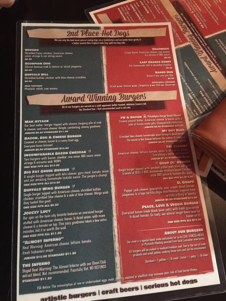 Menu at Lucky's Last Chance- Manayunk pub & bar, Philadelphia, Main St