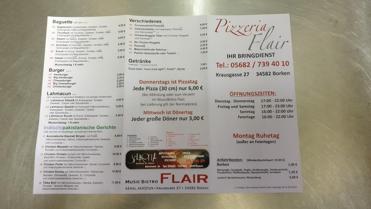 Menu at Pizzeria Flair, Borken