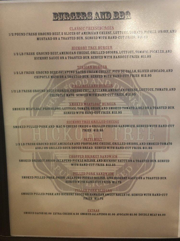 Menu at The Hickory Tree Grill BBQ, Joshua, 101 N Main St ste a