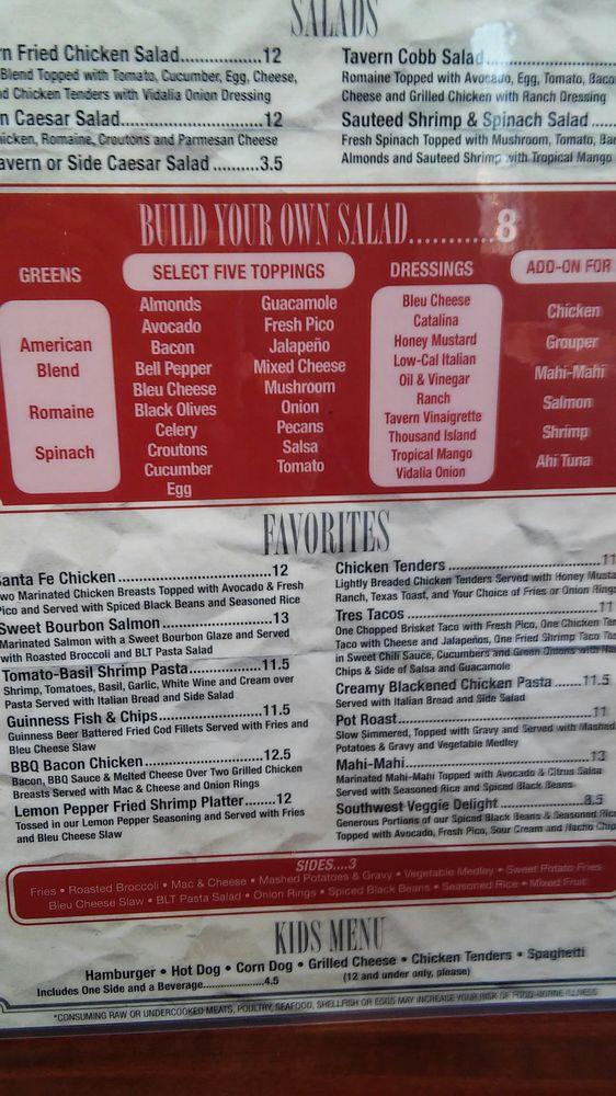Menu at Top Dawg Tavern - Summerville pub & bar, North Charleston