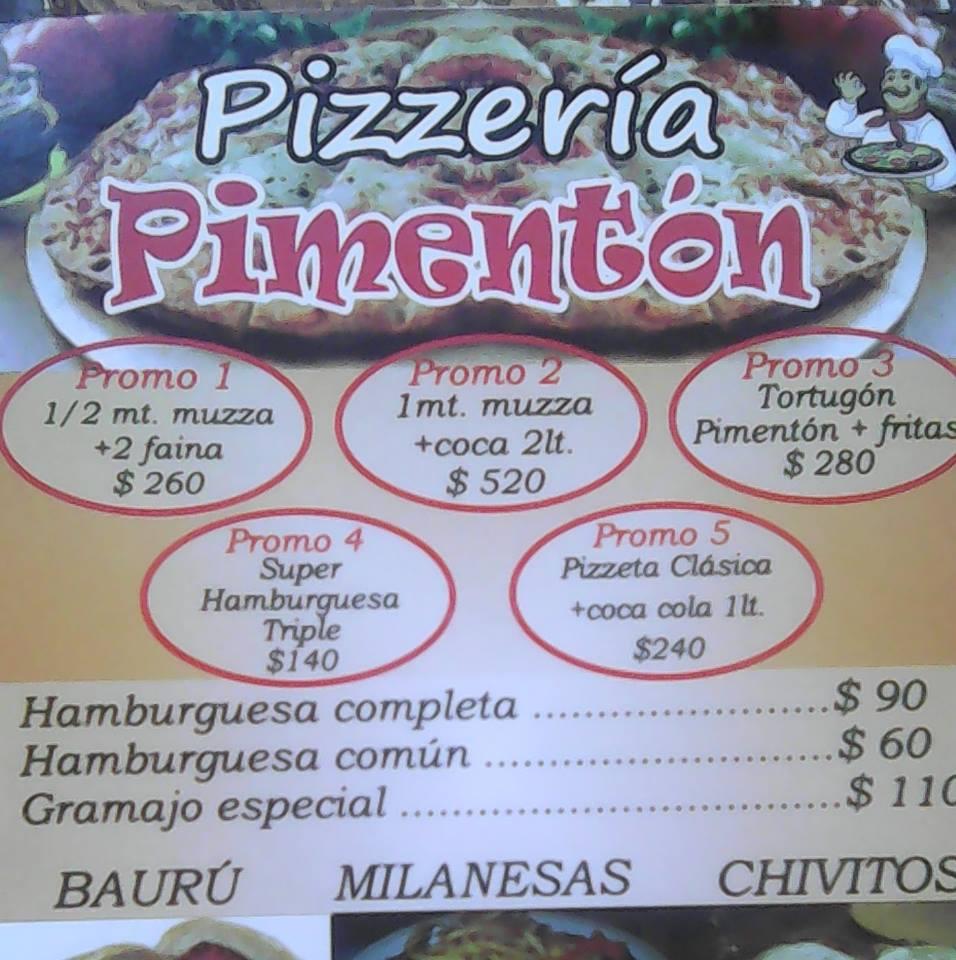 Menu at Pizzería Pimentón pizzeria, Solymár
