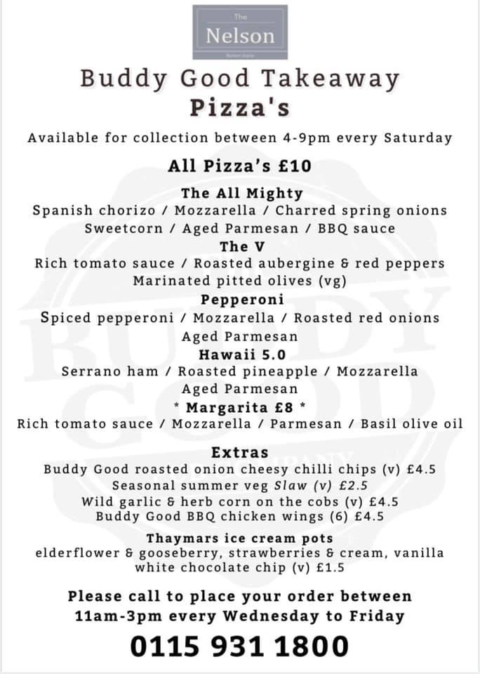 Menu at The Nelson pub & bar, Nottingham