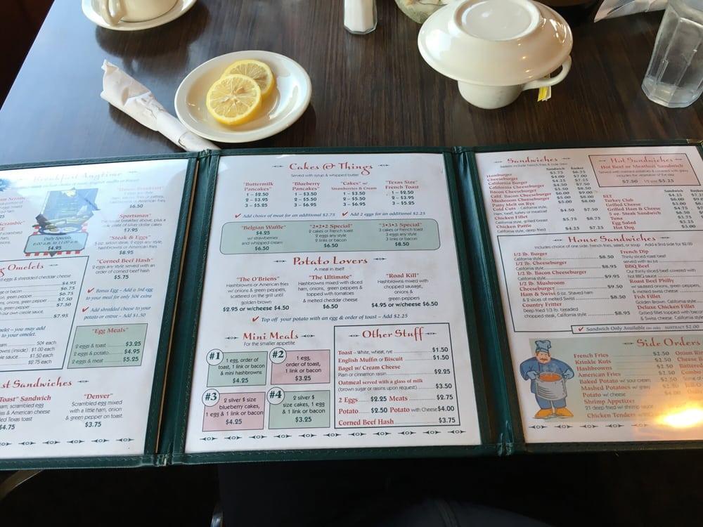 Menu at Time Out restaurant, Washburn