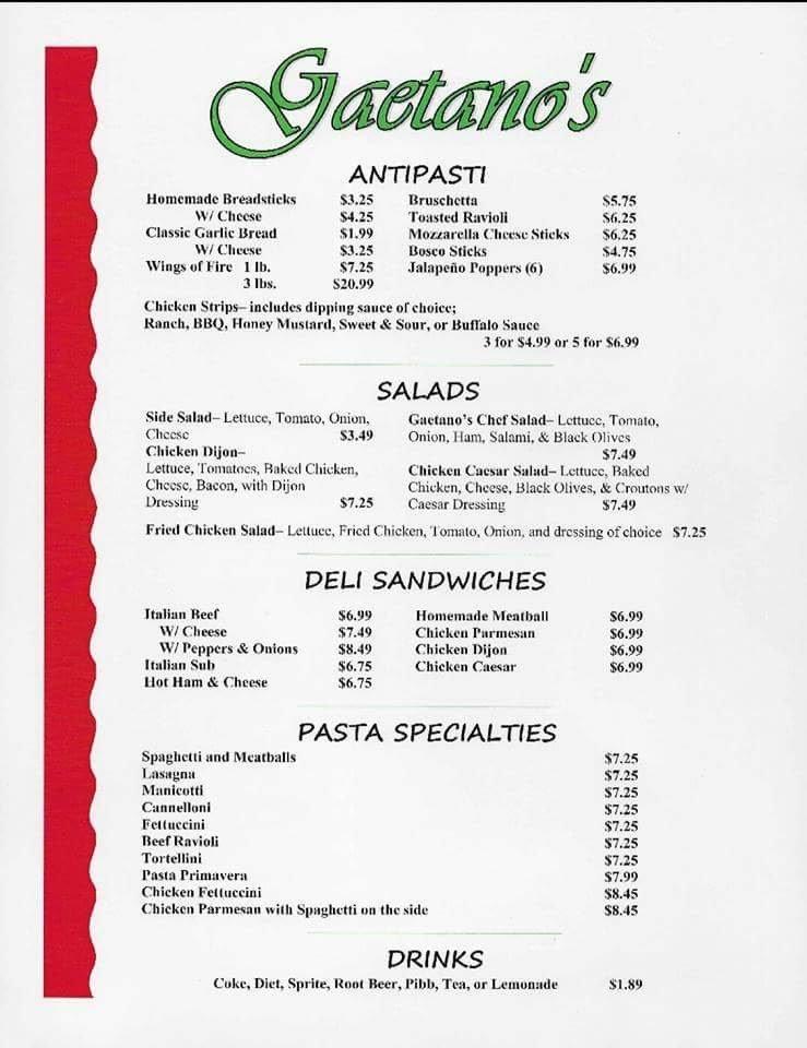 Menu at Village Pizza & Deli of New Athens pizzeria, New Athens