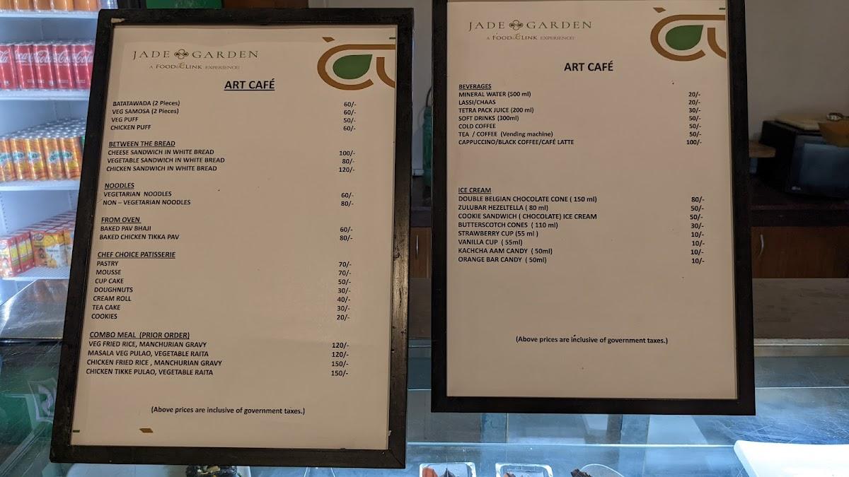 Menu at Art Cafe, Mumbai, XRQ8+F56