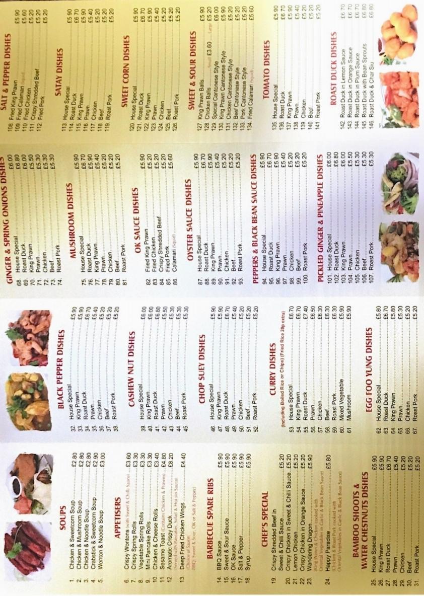 Menu at Birds Nest fast food, Cromford