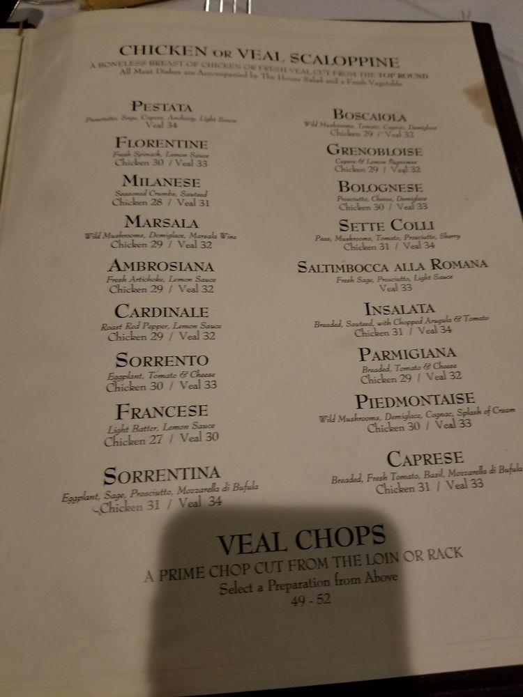 Menu at La Cena Ristorante restaurant, Jacksonville, 911 Edgewood Ave S