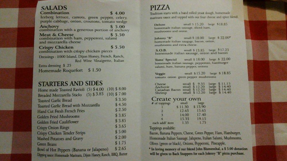 Menu at Monte Bello Pizzeria, Lemay