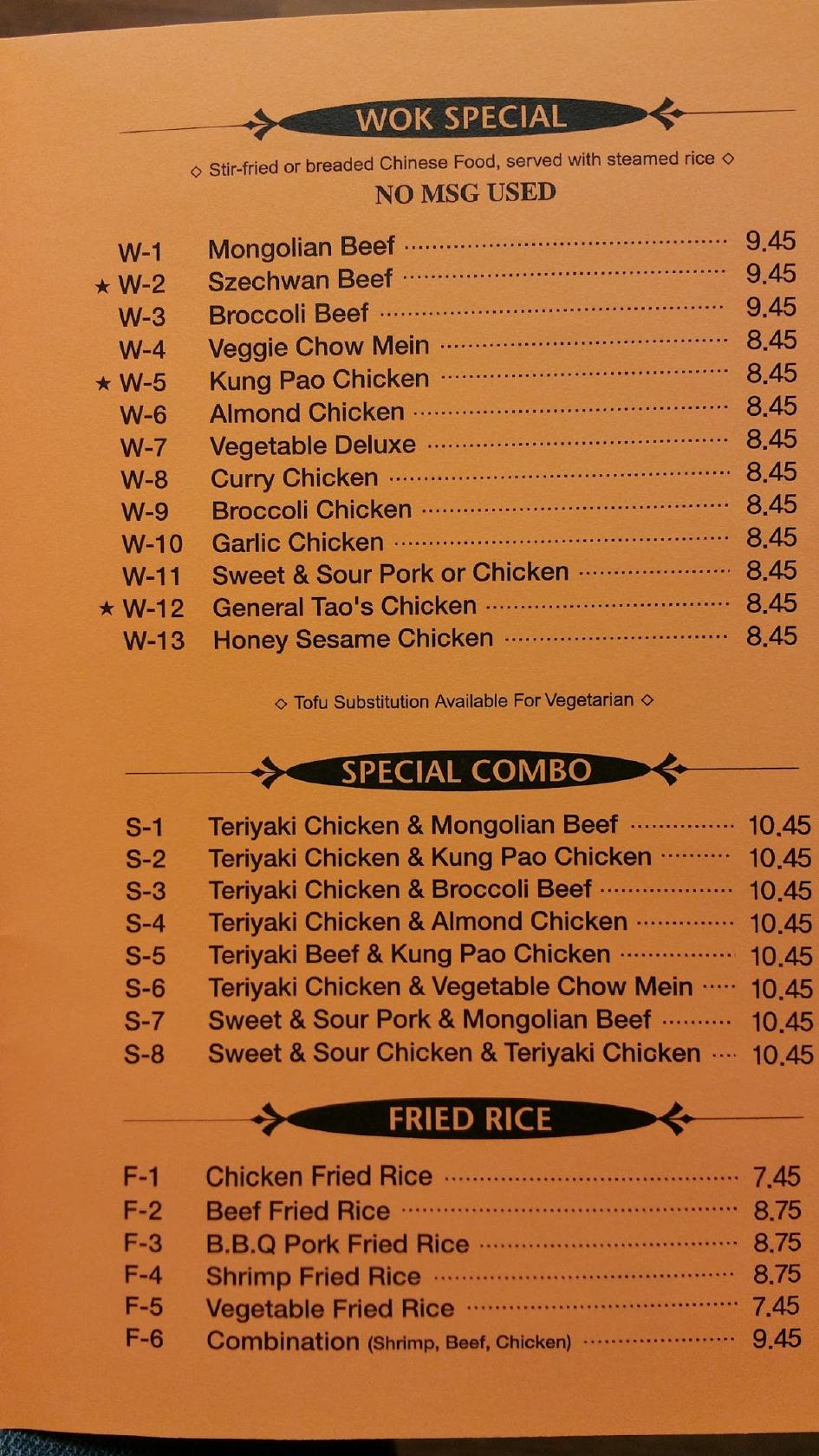 Menu at New Teriyaki & Wok restaurant, Auburn