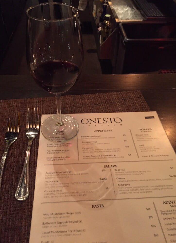 Carta del pub y bar Onesto, Milwaukee